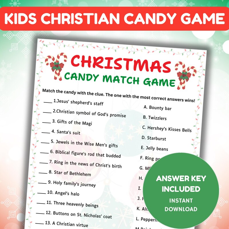 Christmas Candy Match - Etsy
