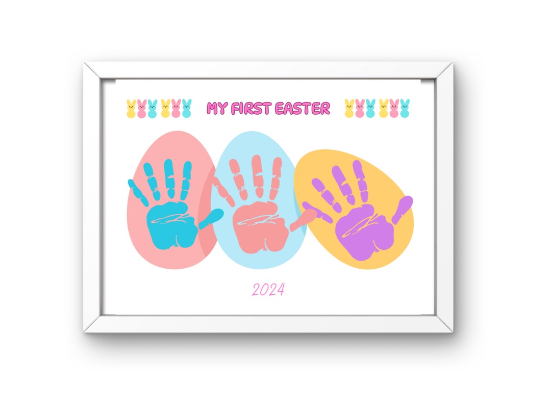My First Easter | Babys First Easter | Easter Handprint Baby Art | 1st ...