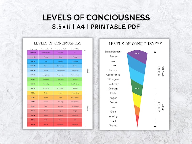 Levels of Emotional Frequency, Levels of Consciousness Chart, Daily ...