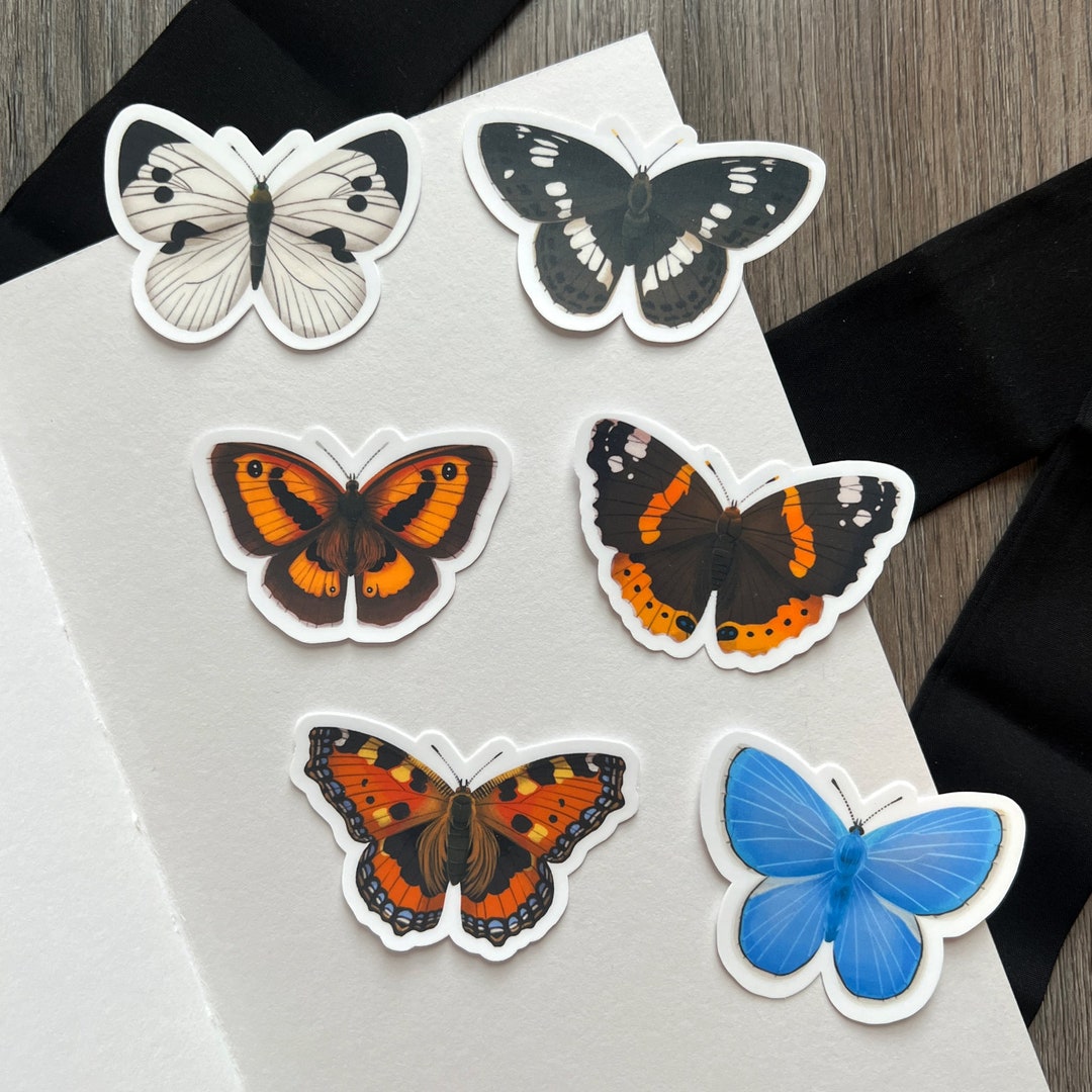 The Butterflies Stickers, Large White, White Admiral, Gatekeeper, Red ...