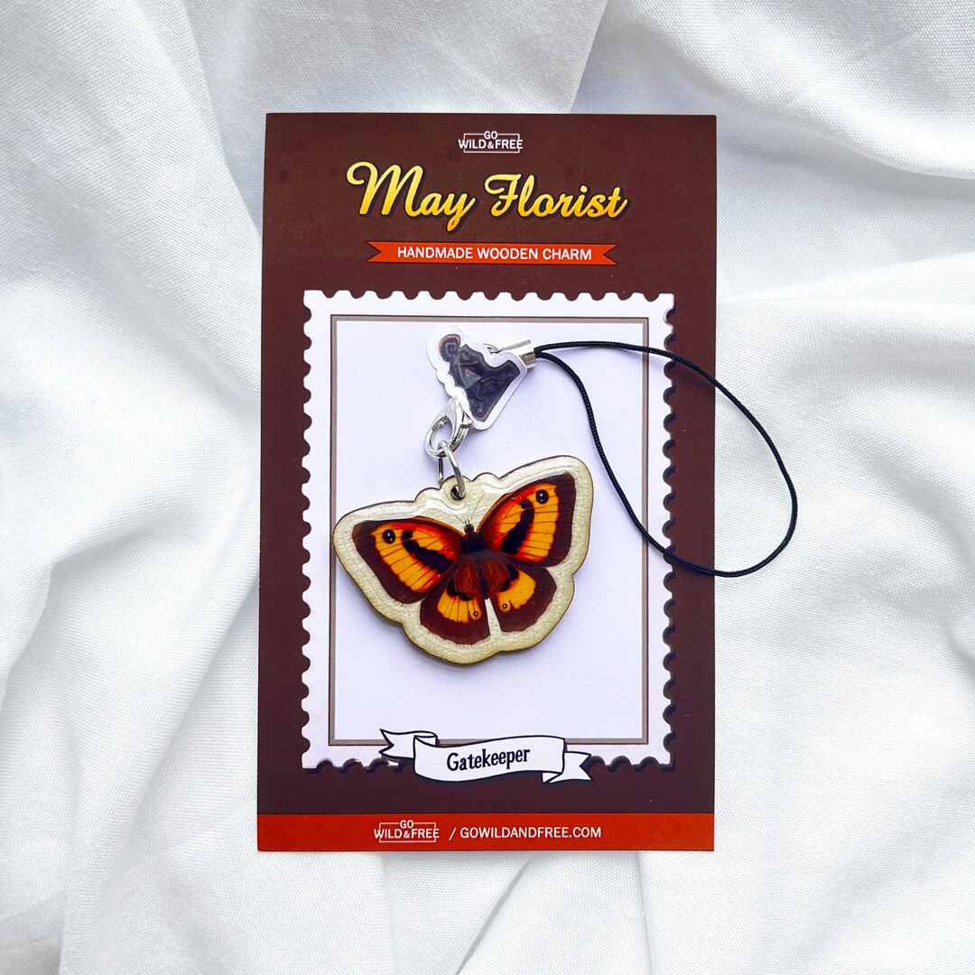 Charming Handmade Gatekeeper Butterfly Wooden Keychain - Unique Gift ...
