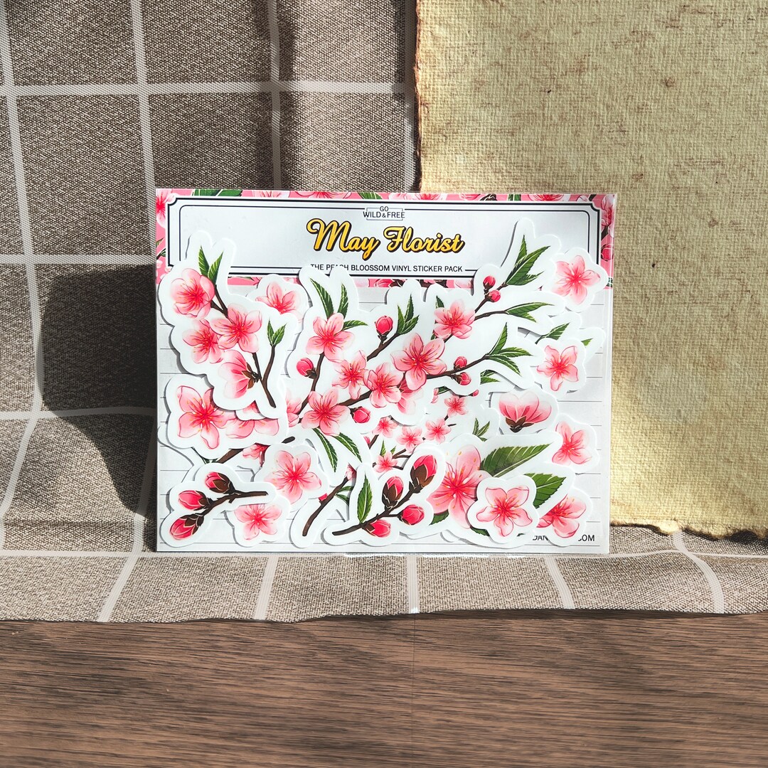 The Peach Blossom Vinyl Sticker Pack: Waterproof, Uv-resistant Decals ...