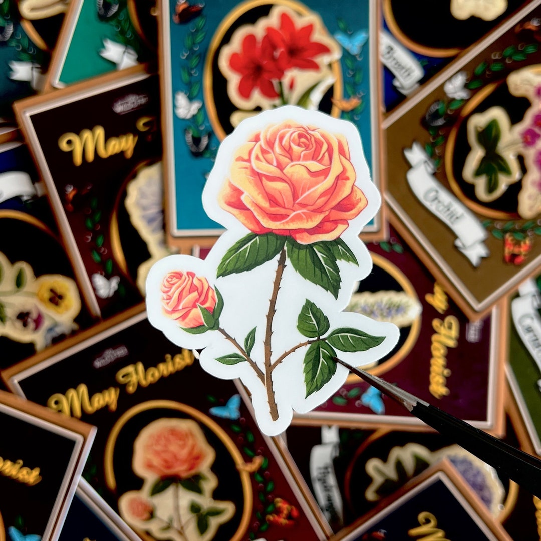 Rose Sticker - Etsy