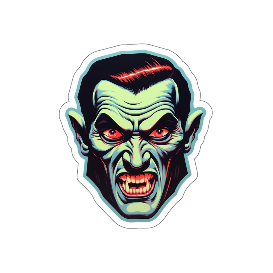 Classic Monsters SNARLING DRACULA Horror Sticker - Etsy