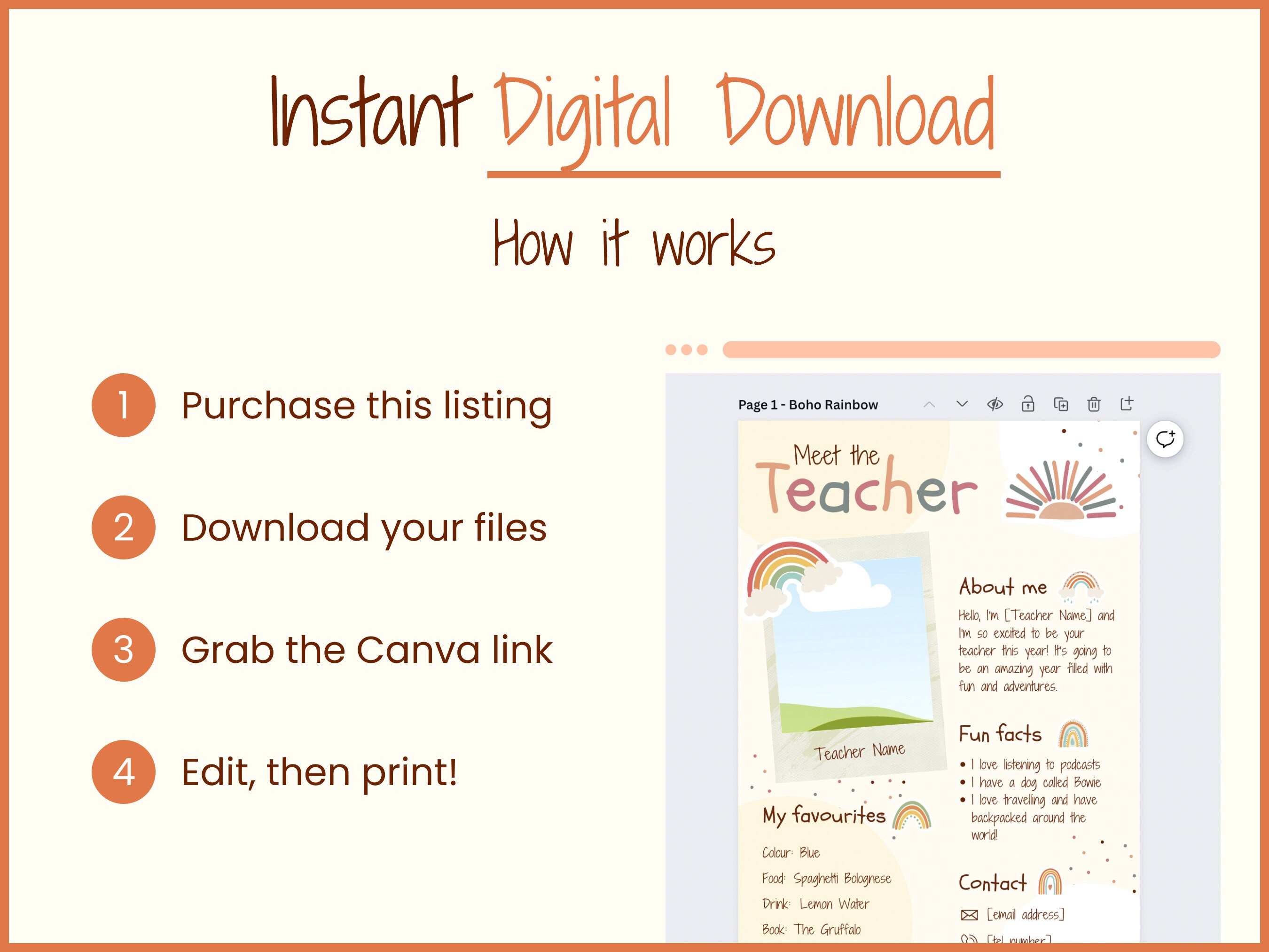 Meet the Teacher Templates - Classroom Printable Template - Editable ...
