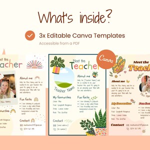 Meet the Teacher Templates Classroom Printable Template Editable Boho ...