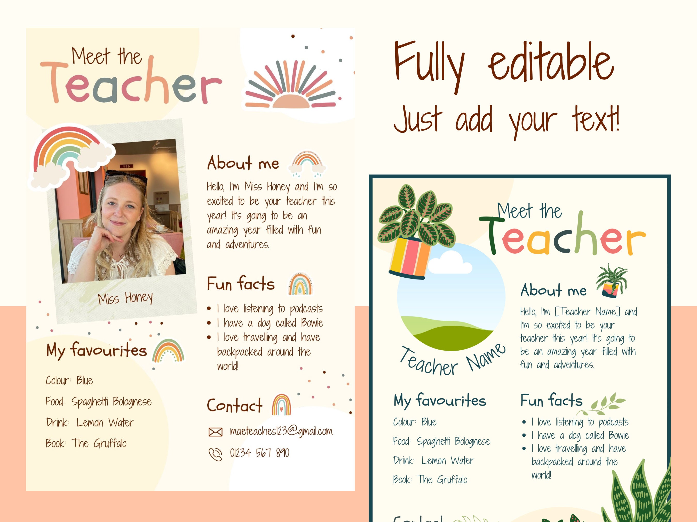 Meet the Teacher Templates - Classroom Printable Template - Editable ...