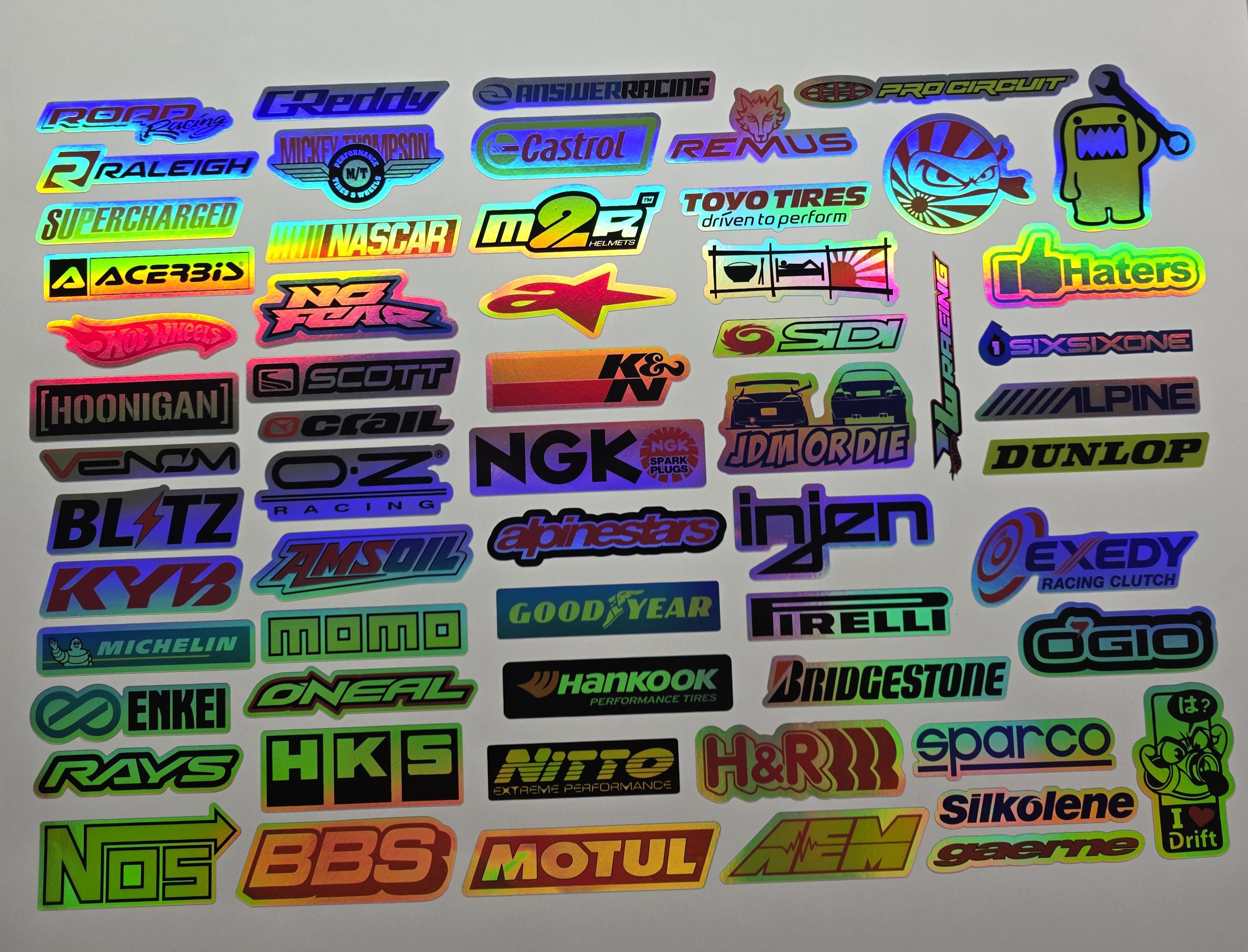 JDM Holographic Racing Stickers Pack (60pcs) – Drift, Nascar ...