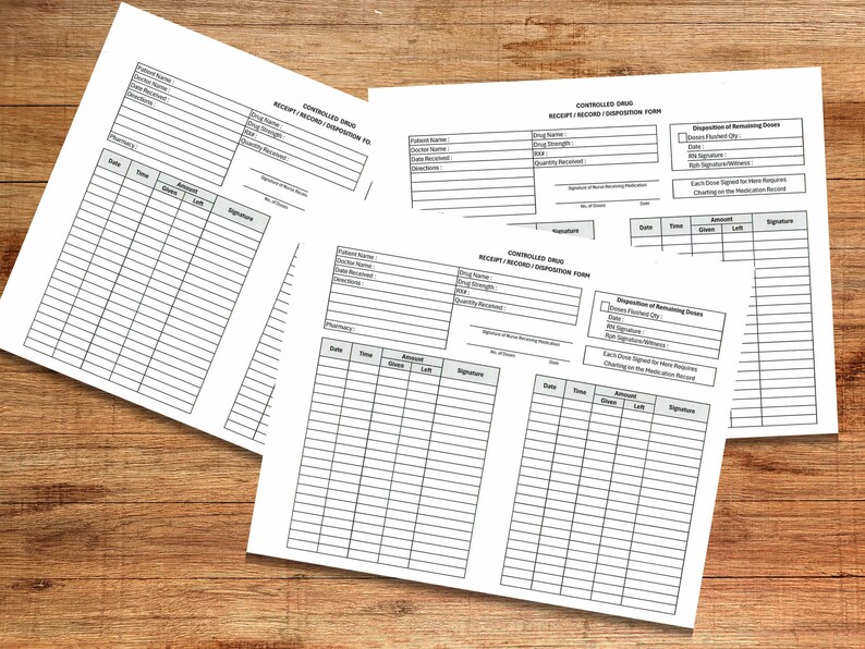 Controlled Drug Receipt/record/disposition Form - Etsy