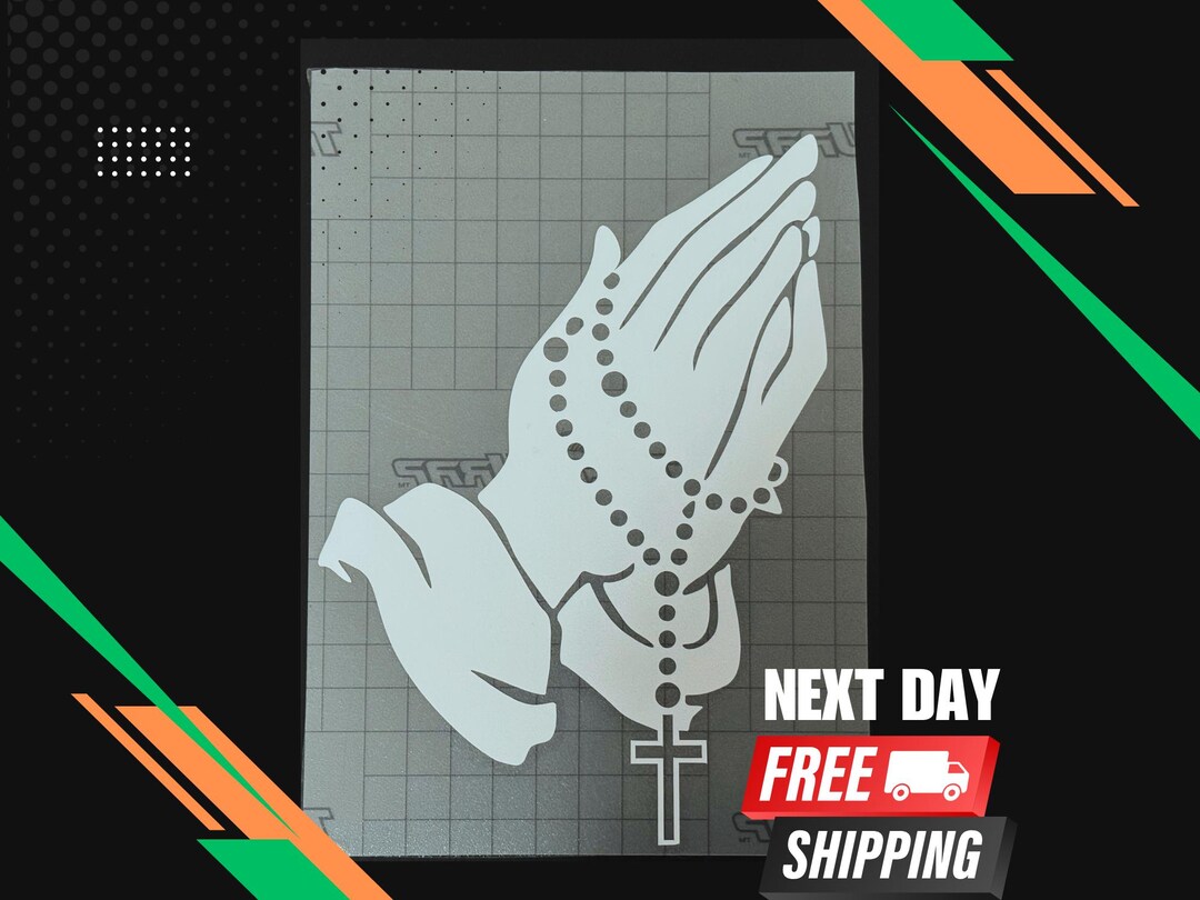 Praying Hands Sticker, Religious Vinyl, Decals for Laptops, Cars and ...