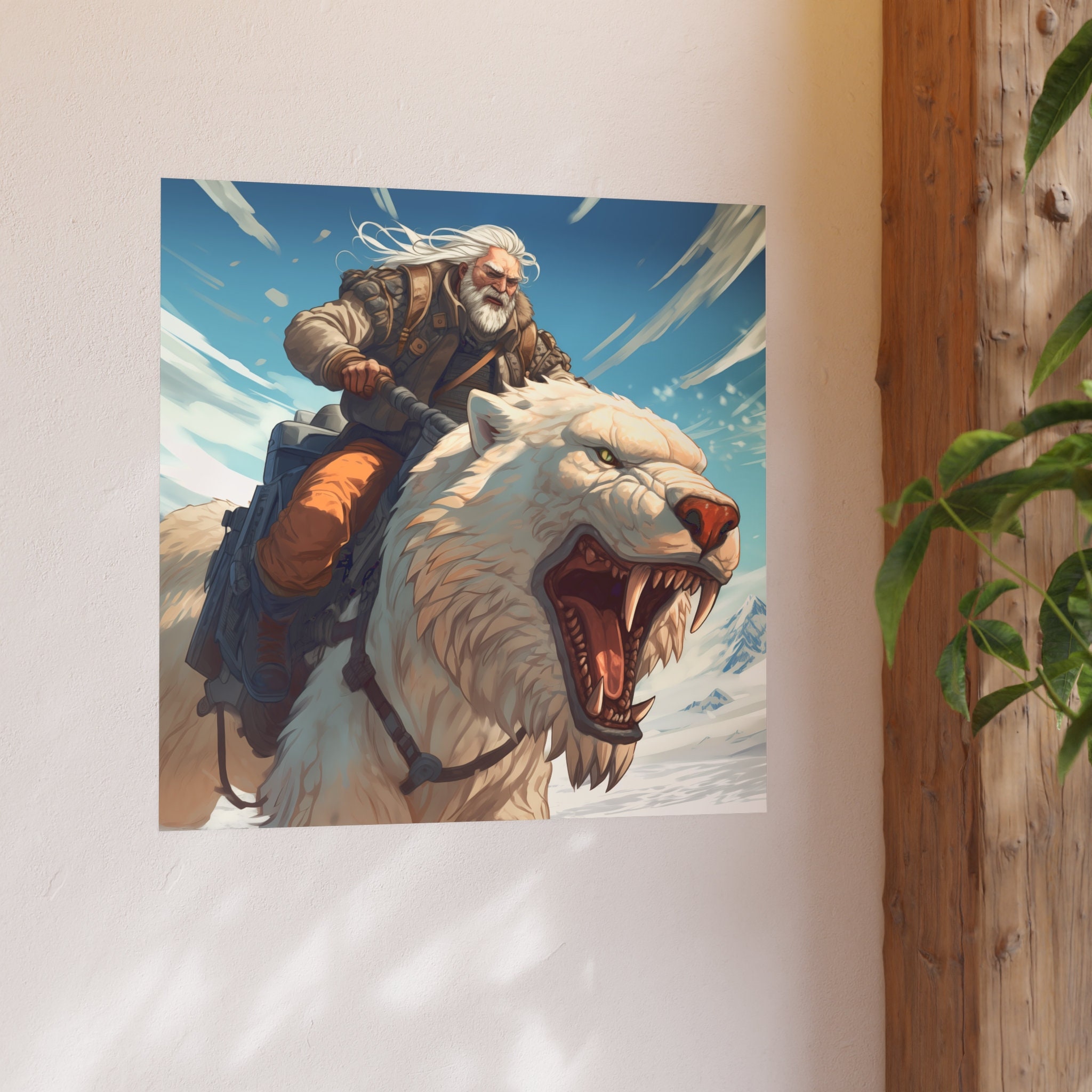 Sabertooth Tiger Jockey Cell Shaded Art Poster, Sabertooth Tiger Poster ...