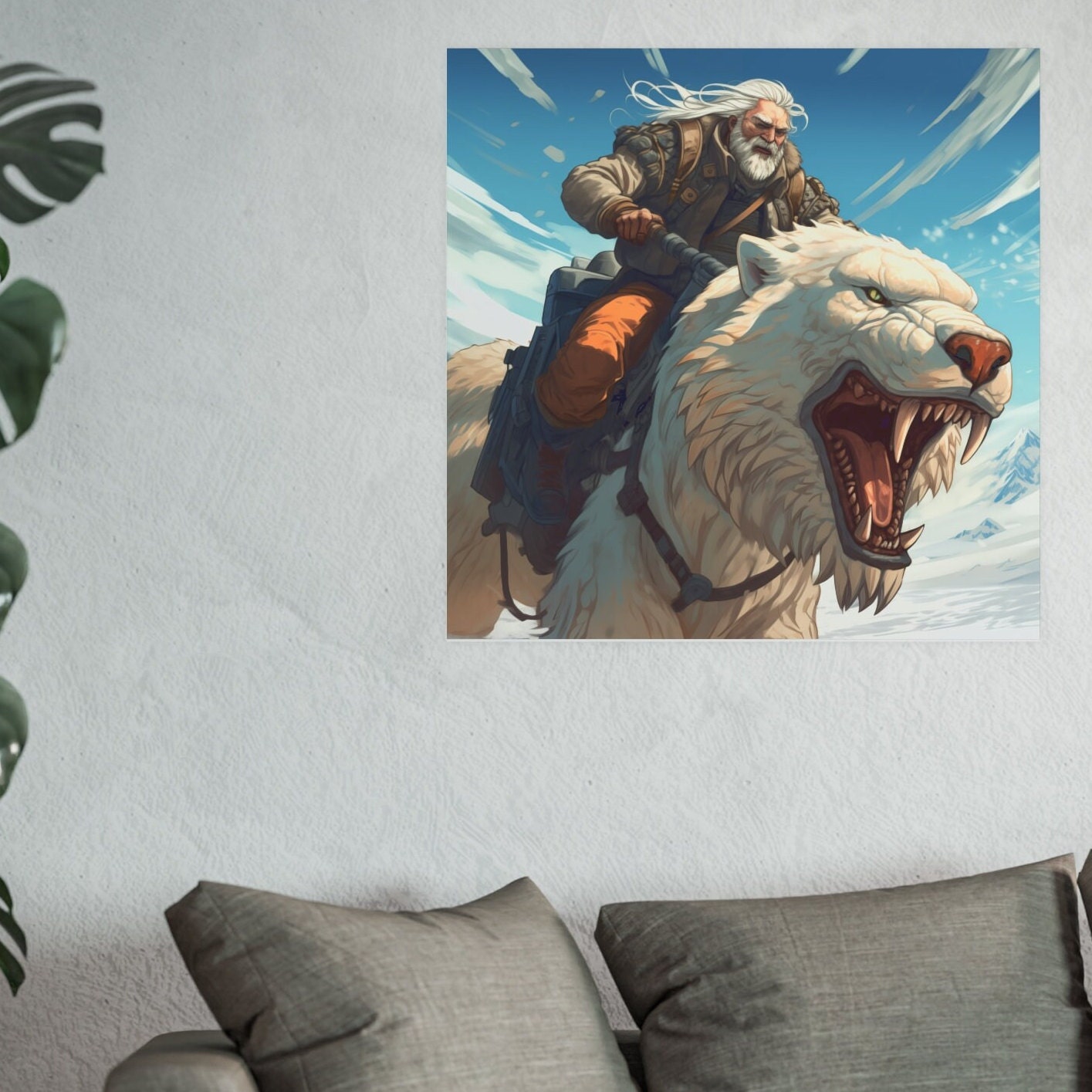 Sabertooth Tiger Jockey Cell Shaded Art Poster, Sabertooth Tiger Poster ...