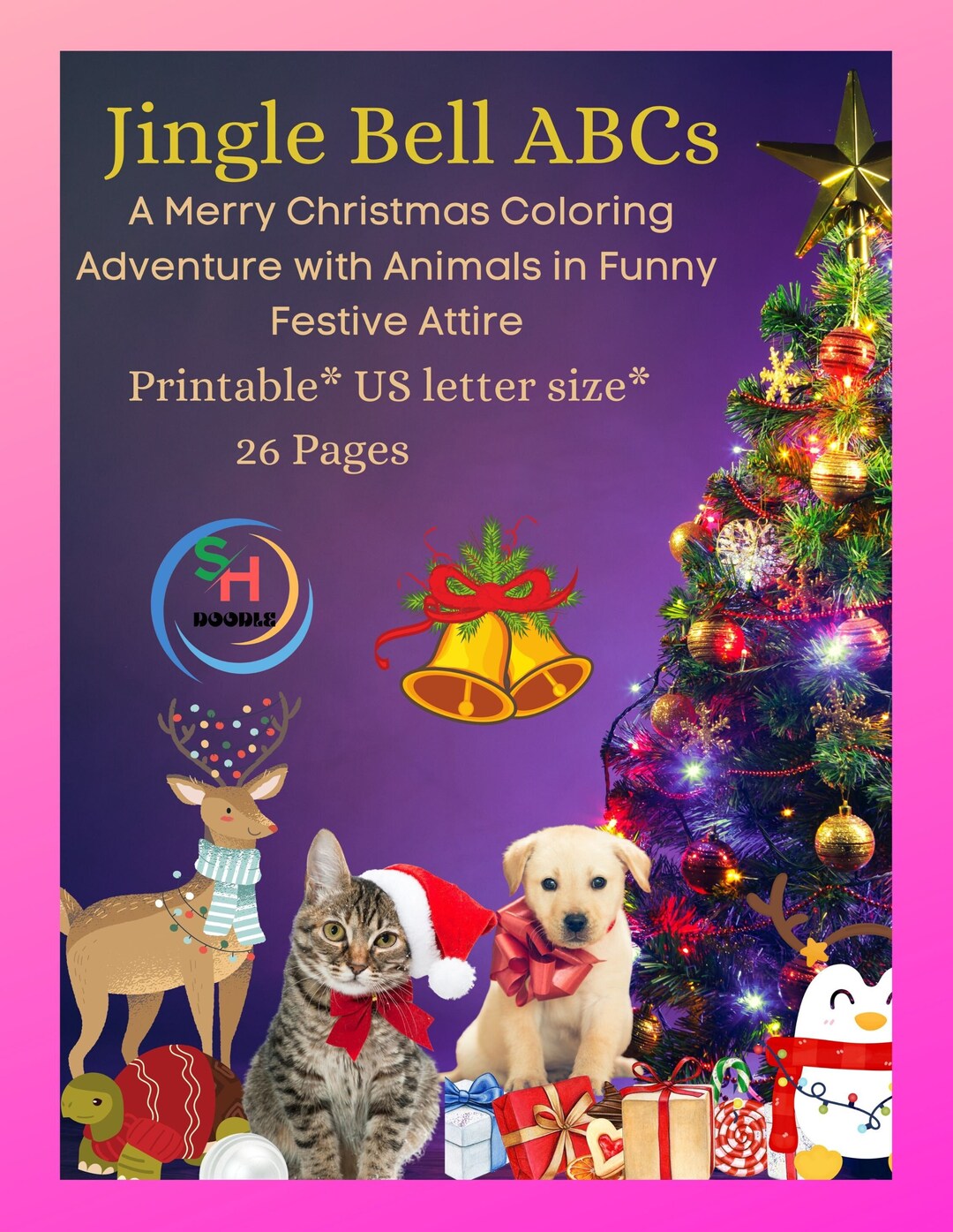 Jingle Bell Abcs. A Merry Christmas Coloring Adventure With Animals. - Etsy