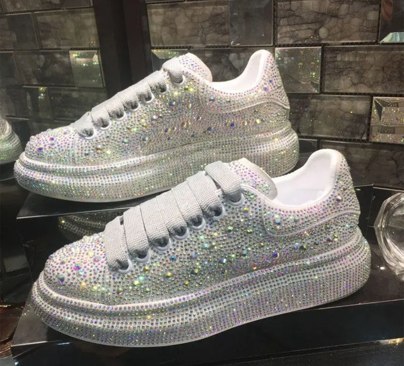Womens Platform Sneakers, Bedazzled Shoes, Womens Sneaker, Bride ...