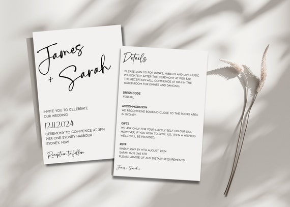 2 page wedding invitation card | Honestweddingadvice.com