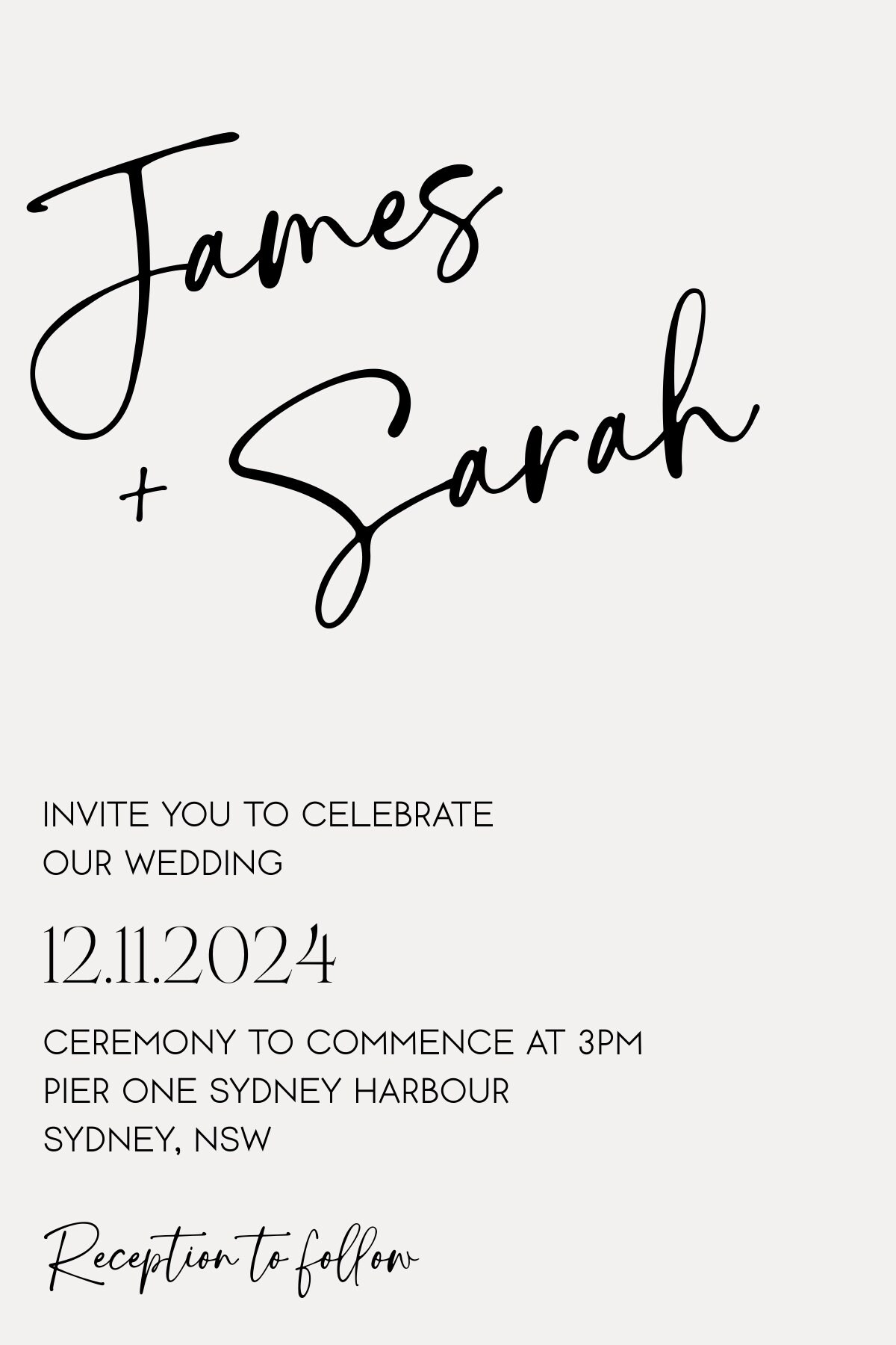 2-page Modern Minimalist Wedding Invitation Editable Digital Template ...