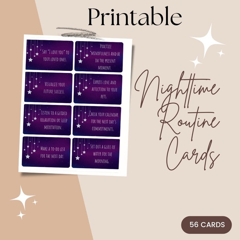 Printable Nighttime Routine Cards | Bedtime Routine Cards | Nightly ...