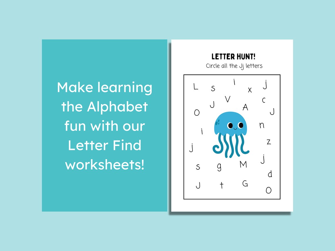 Letter Find Worksheets Upper & Lowercase Letters Alphabet - Etsy