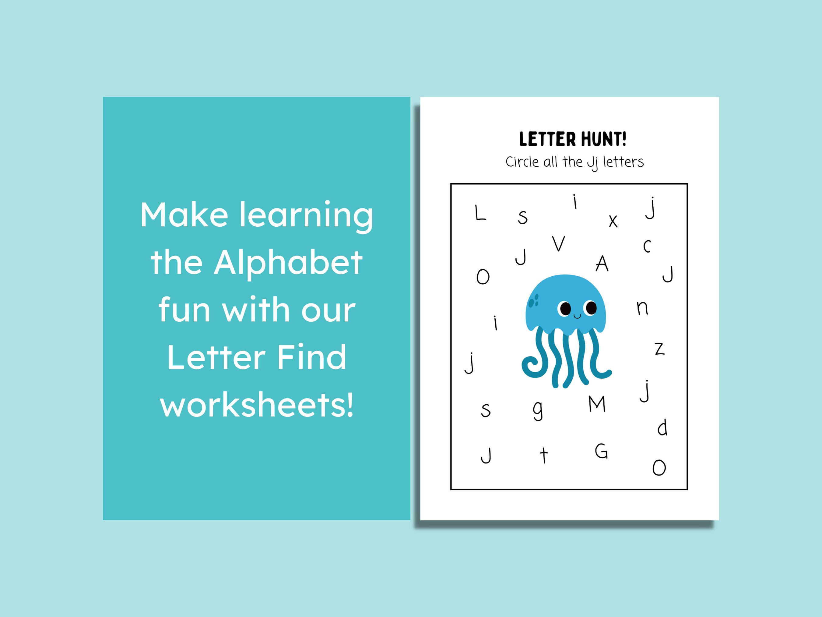 Letter Find Worksheets Upper & Lowercase Letters Alphabet - Etsy