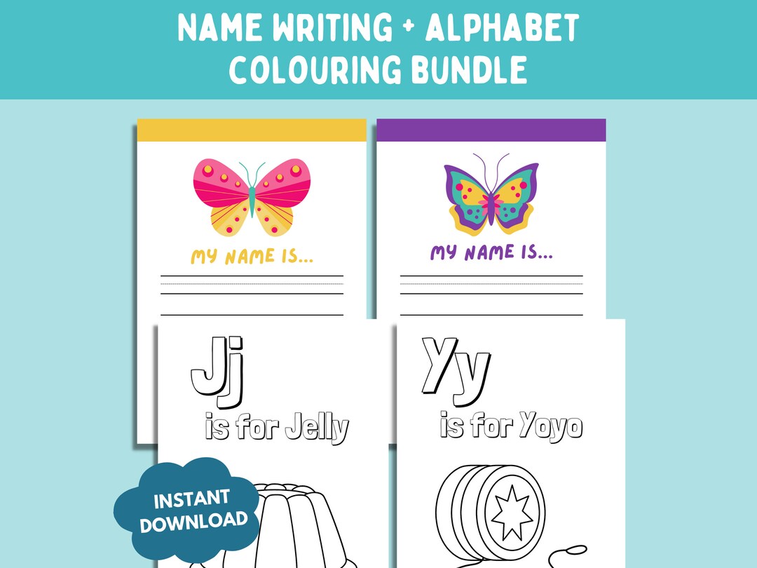 Name Writing Worksheets, Handwriting Practice, Alphabet Colouring Pages ...