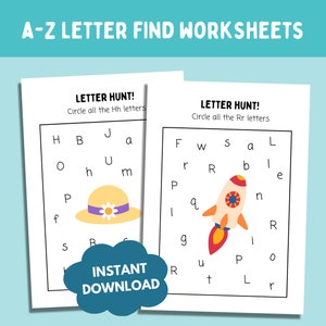 Letter Find Worksheets, Upper & Lowercase Letters, Alphabet, Letter ...