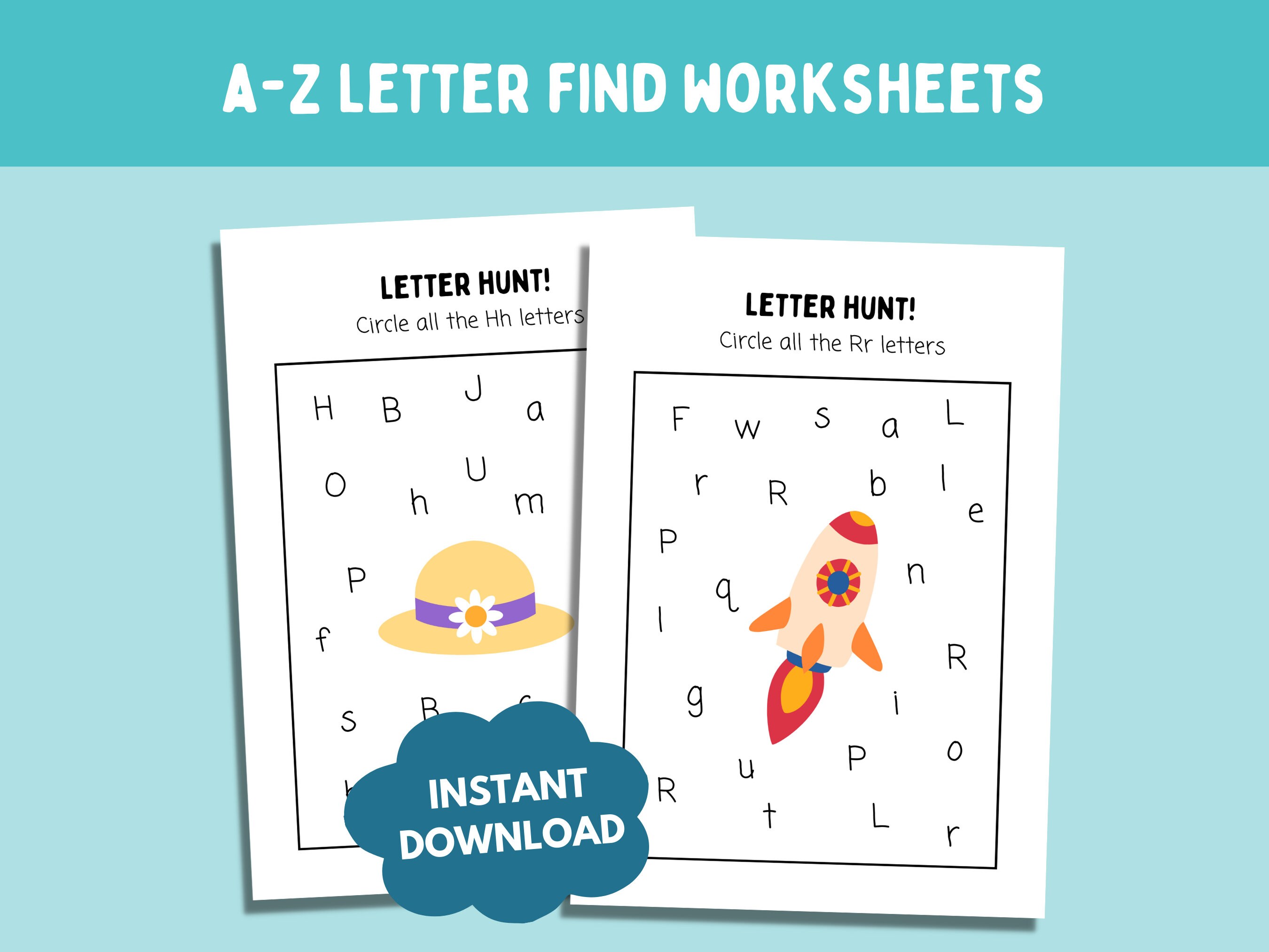 Letter Find Worksheets, Upper & Lowercase Letters, Alphabet, Letter ...