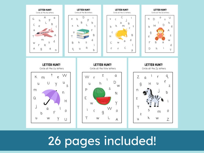 Letter Find Worksheets, Upper & Lowercase Letters, Alphabet, Letter ...