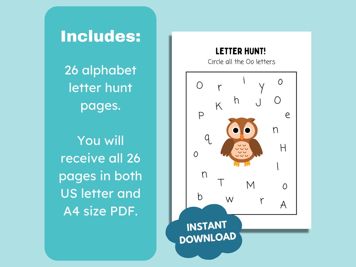 Letter Find Worksheets Upper & Lowercase Letters Alphabet - Etsy