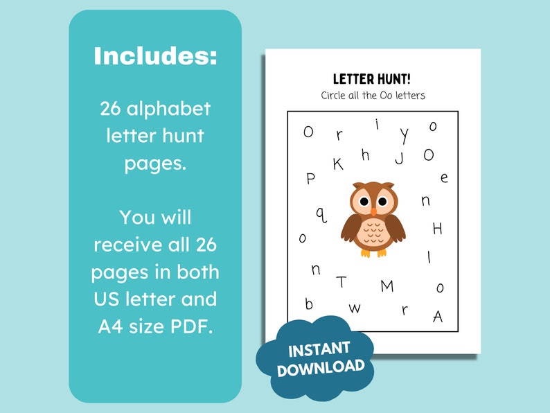 Letter Find Worksheets, Upper & Lowercase Letters, Alphabet, Letter ...