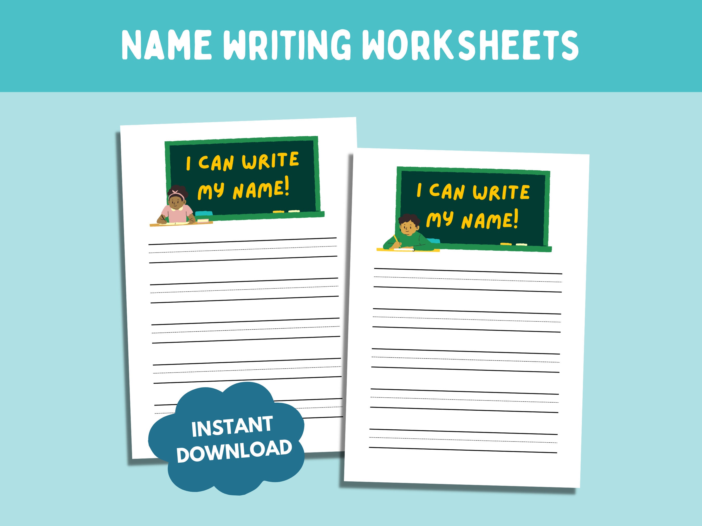 Name Writing Worksheets Handwriting Practice I Can Write My - Etsy
