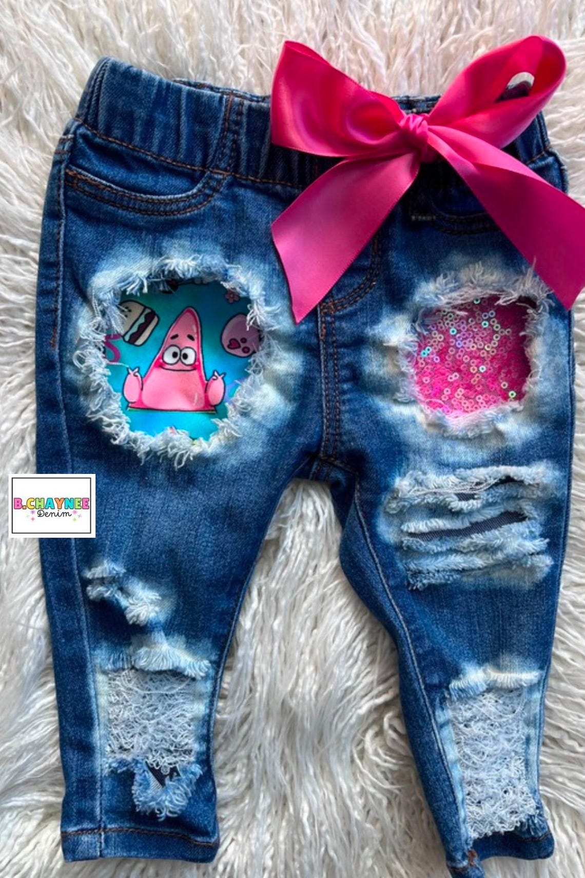 Kids Character Distressed Denim - Etsy