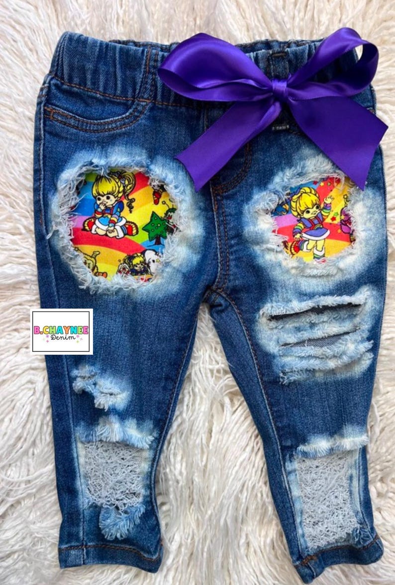 Kids Character Distressed Denim - Etsy