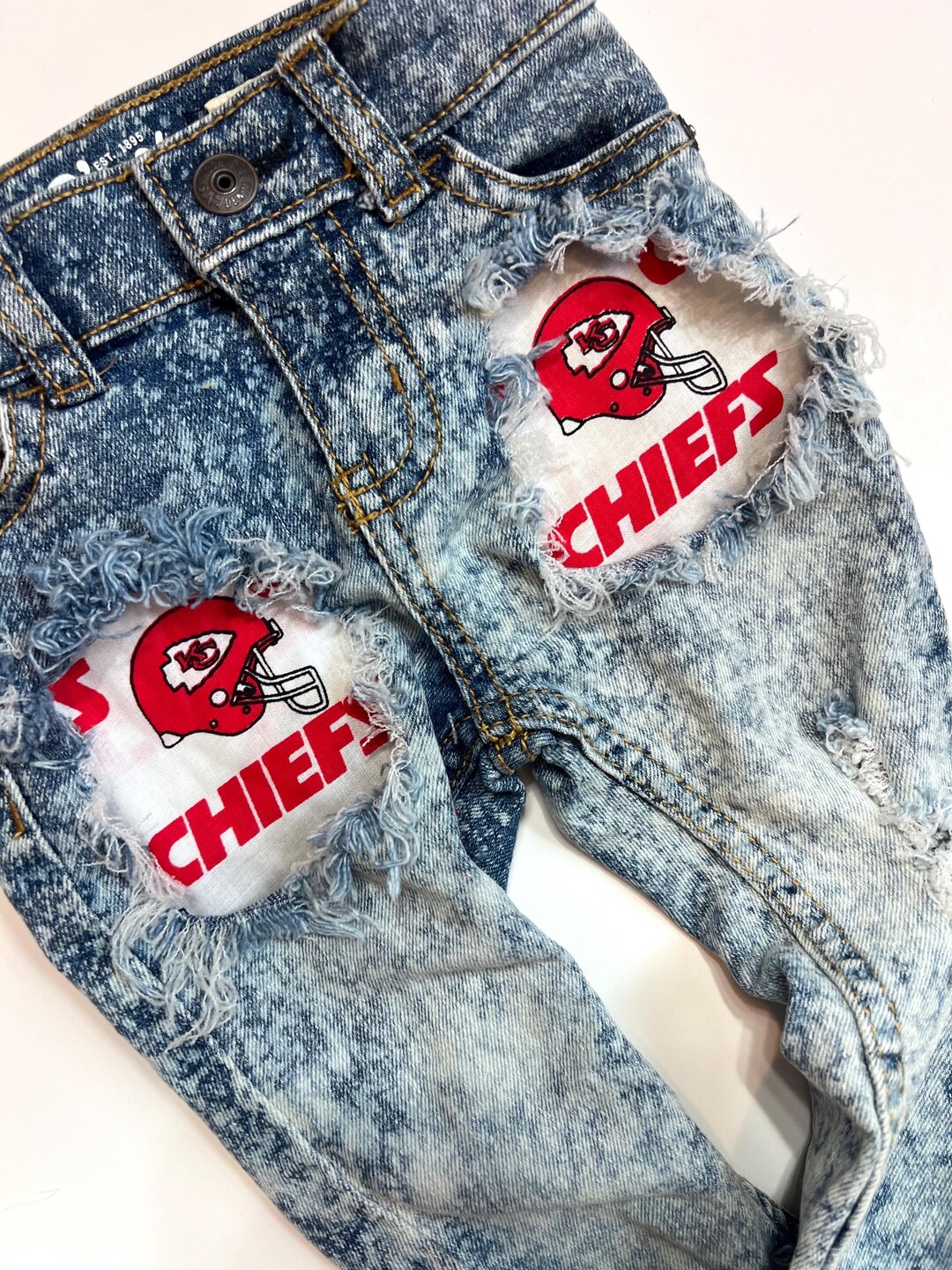 Team Distressed Jeans for Kids - Etsy