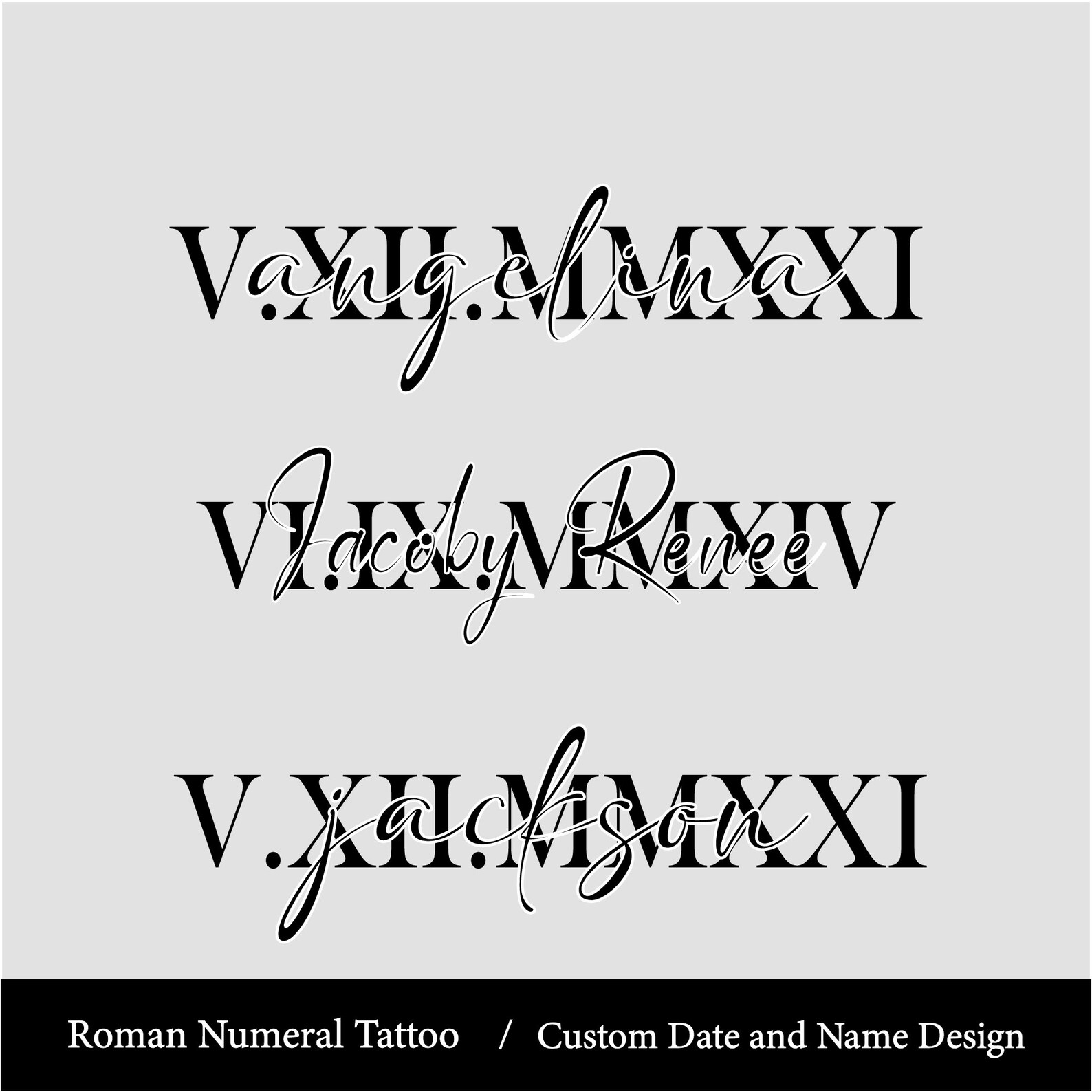 Personalized Roman Numeral Date Tattoo Design (digital Download) - Etsy