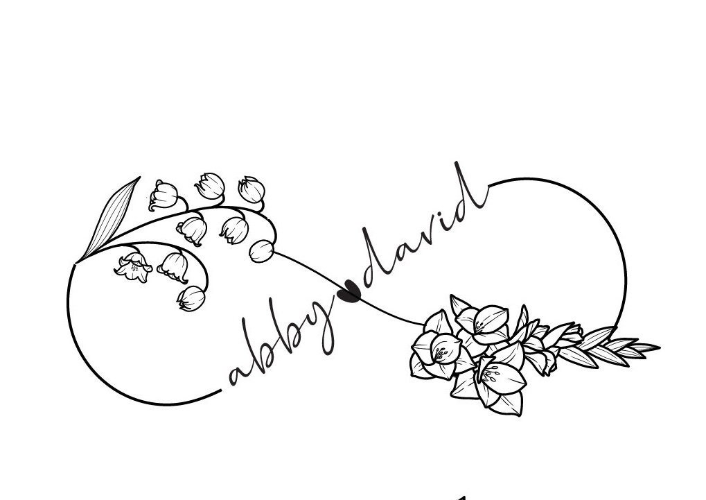 Custom Birth Month Flowers Infinity Tattoo Design (digital Download) - Etsy