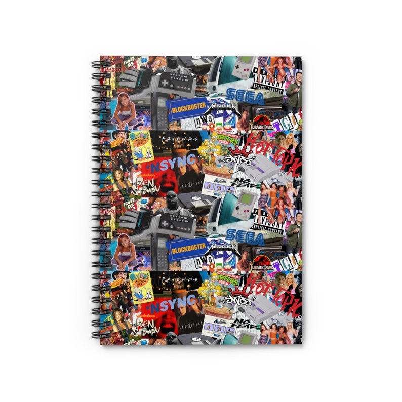 The Ultimate 90s Collage Nostalgia Spiral Notebook Book Cover Nirvana ...