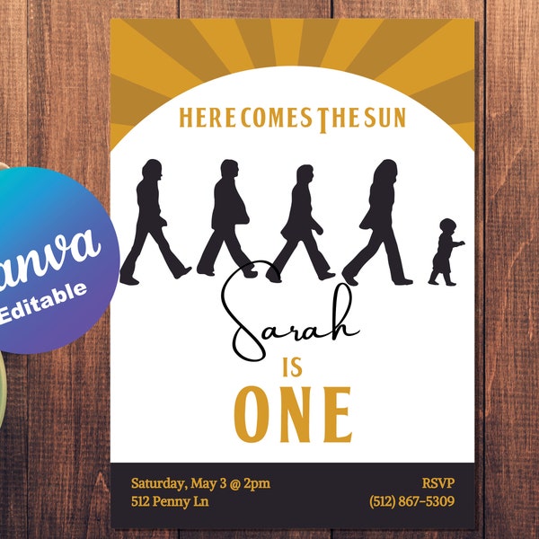 Beatles Birthday Invitation - Etsy