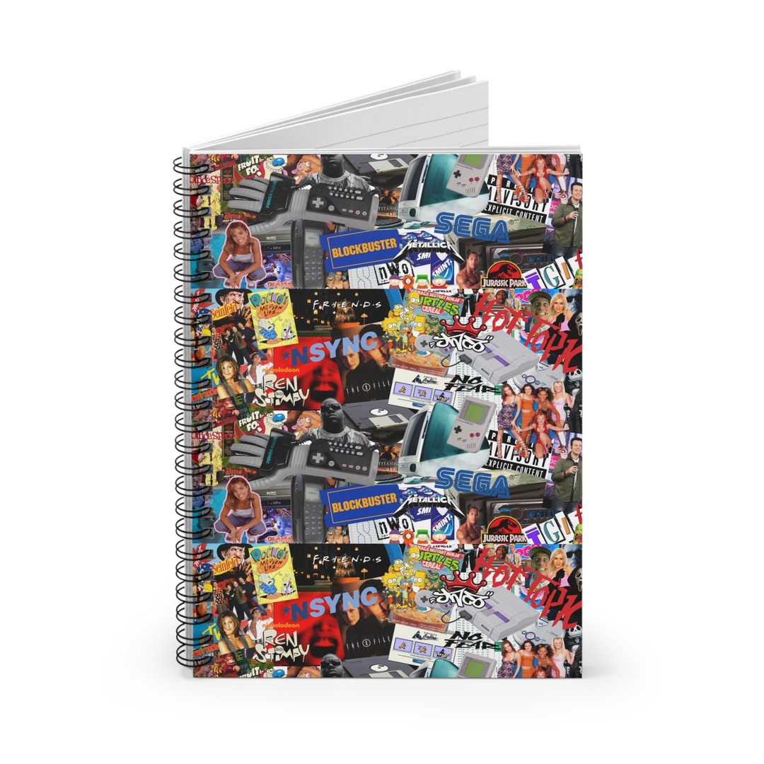 The Ultimate 90s Collage Nostalgia Spiral Notebook Book Cover Nirvana ...
