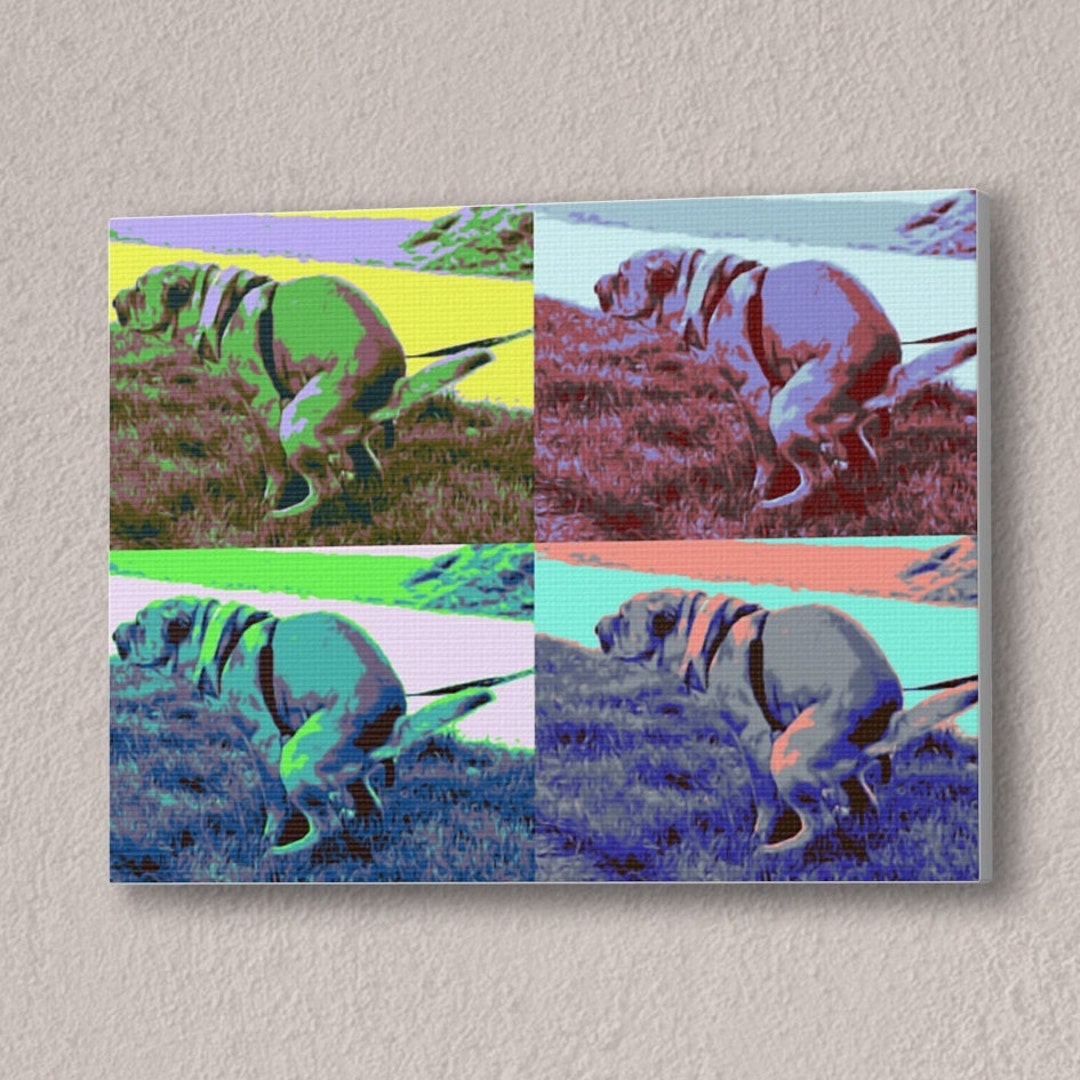 Dog Pooping Bathroom Pop Art Andy Warhol Canvas Print Painting Dogs ...