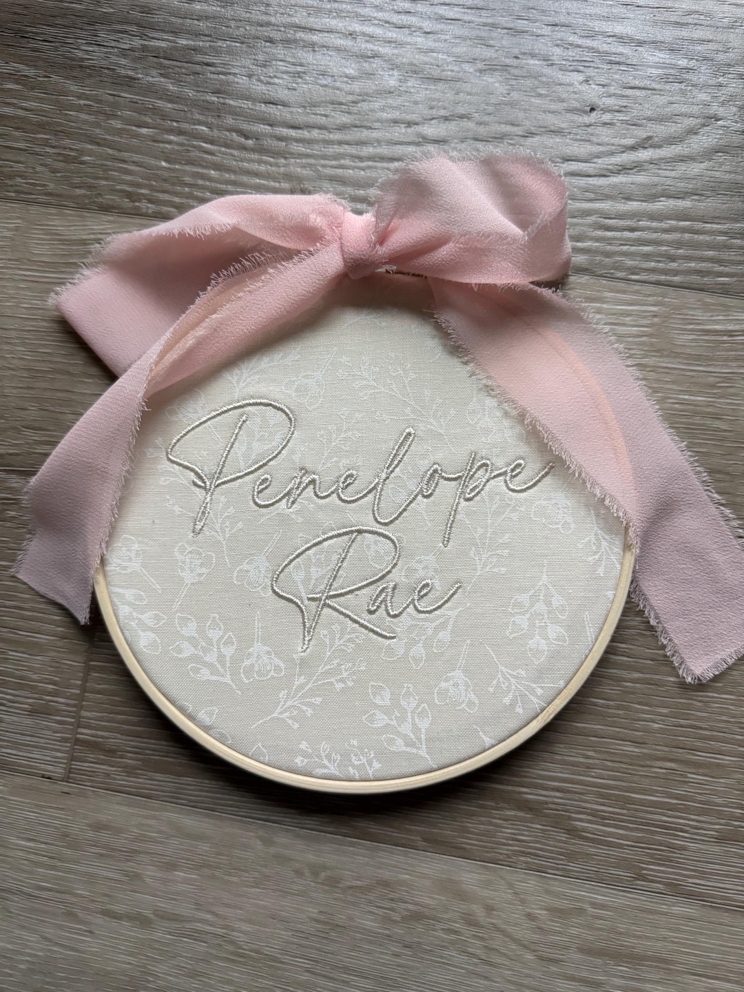 Personalized Baby Name Announcement Sign - Embroidered Newborn ...