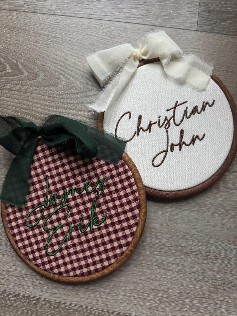 Personalized Baby Name Announcement Sign - Embroidered Newborn ...