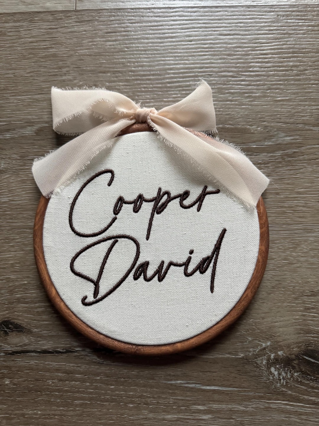 Personalized Baby Name Announcement Sign - Embroidered Newborn ...