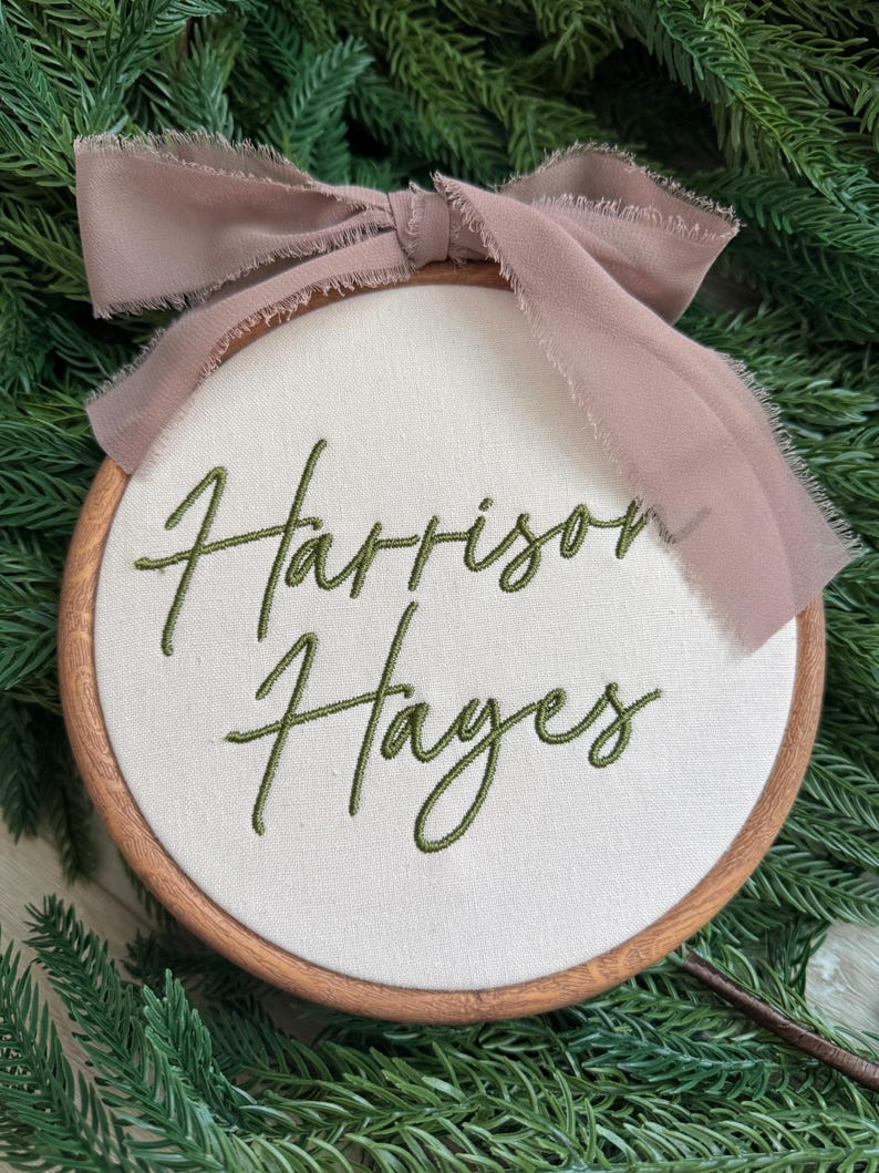 Personalized Baby Name Announcement Sign - Embroidered Newborn ...