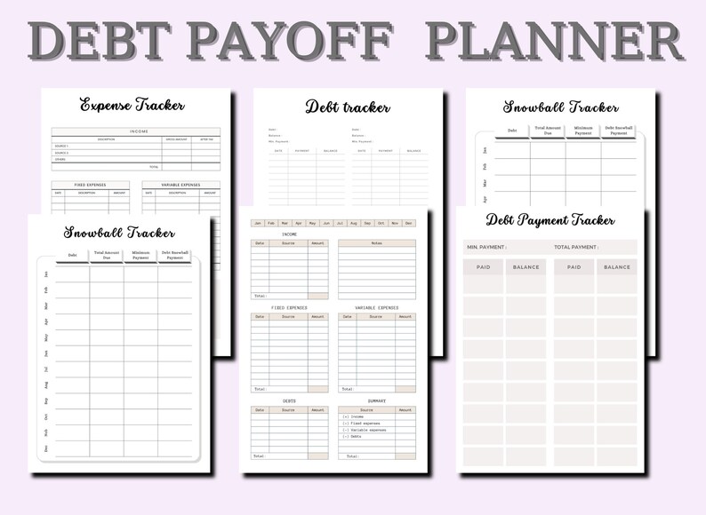 Debt Payment Tracker Printable, Debt Payoff Log,debt Repayment Plan,debt TRACKER, Debt Snowball ...
