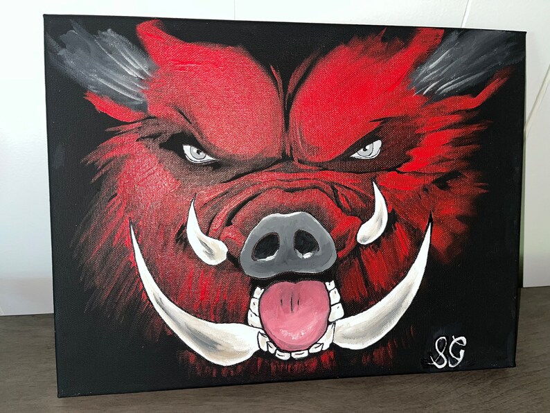 ARKANSAS RAZORBACK PAINTING - Etsy