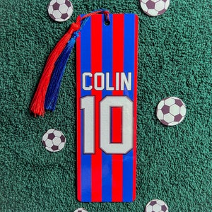 Personalised Football Team Inspired Bookmarks Any Team Colour, Name ...