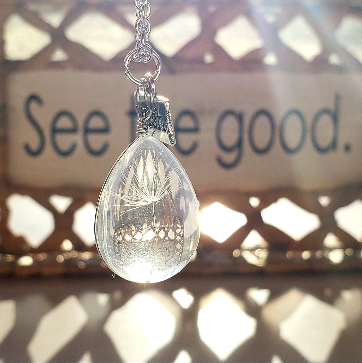 See the Good Wish Necklace, Dandelion Seed Necklace, Wish, Wish ...
