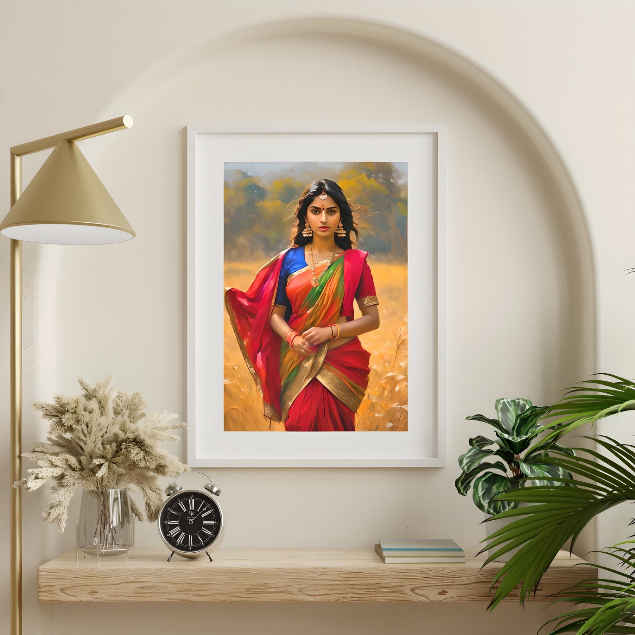 Indian Woman | Indian Art | Indian Woman in a Field | Indian Woman in ...