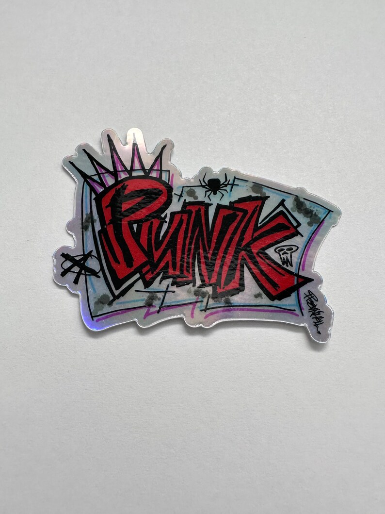 Spider PUNK Marvel Graffiti Waterproof Holographic Vinyl Sticker ...