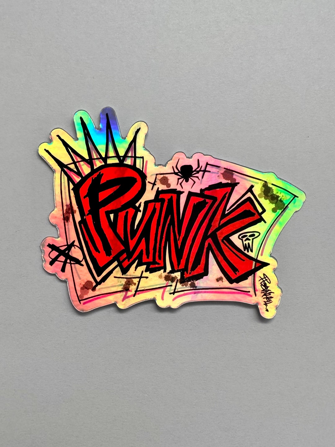 Spider PUNK Marvel Graffiti Waterproof Holographic Vinyl Sticker ...